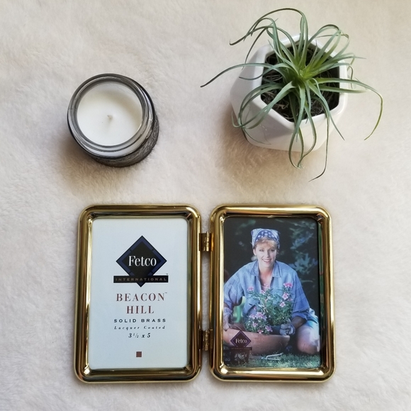 Vintage | Accents | Vintage Boho Solid Brass 32x5 Bifold Picframe ...